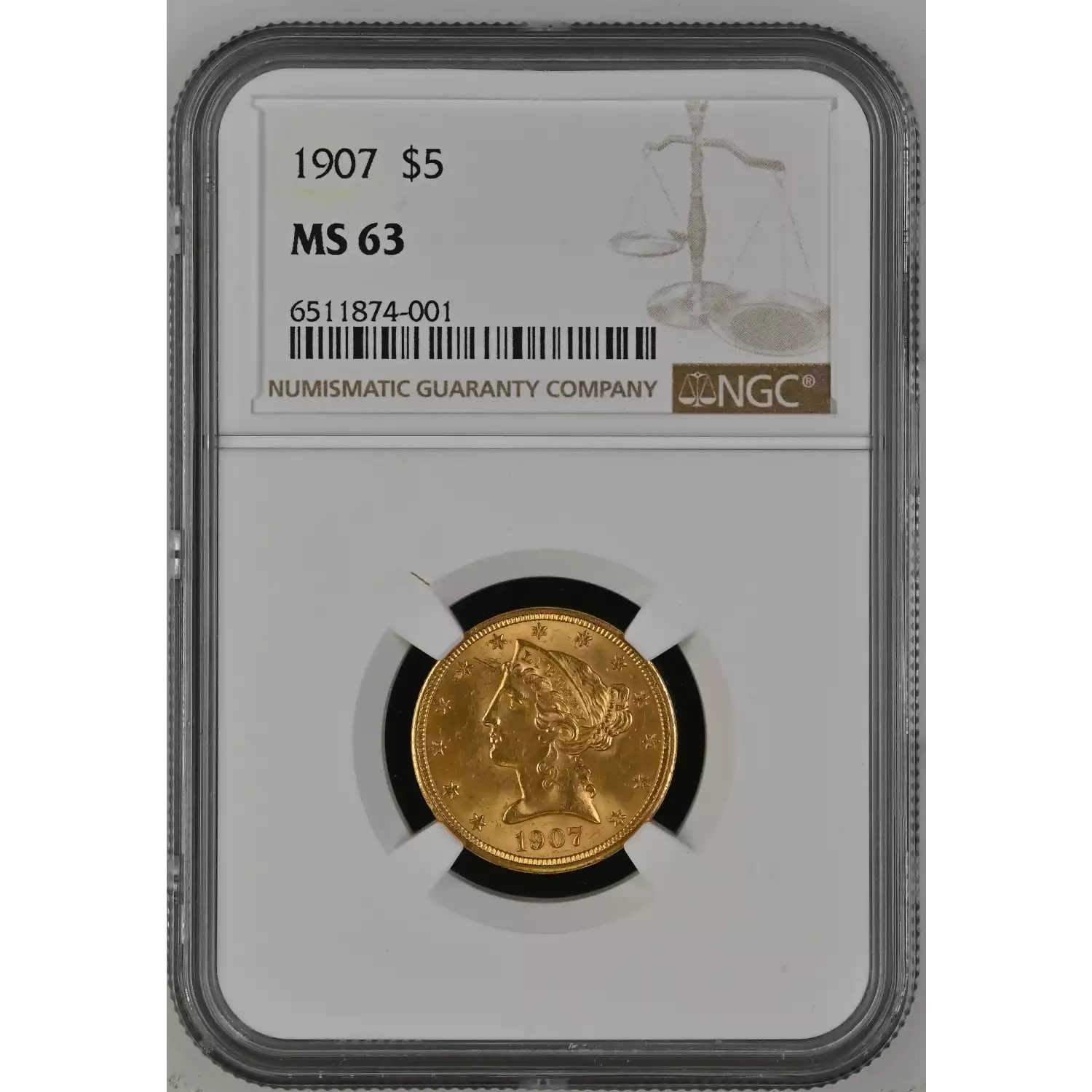 1907 Gold Half Eagles Liberty Head NGC MS-63 - Copper State Coin and ...